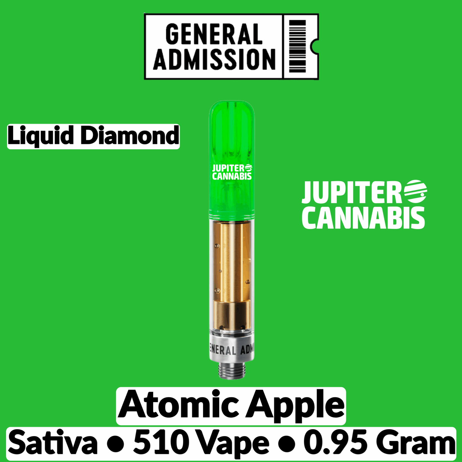 General Admission Atomic Apple Liquid Diamond Vape | Jupiter Cannabis ...