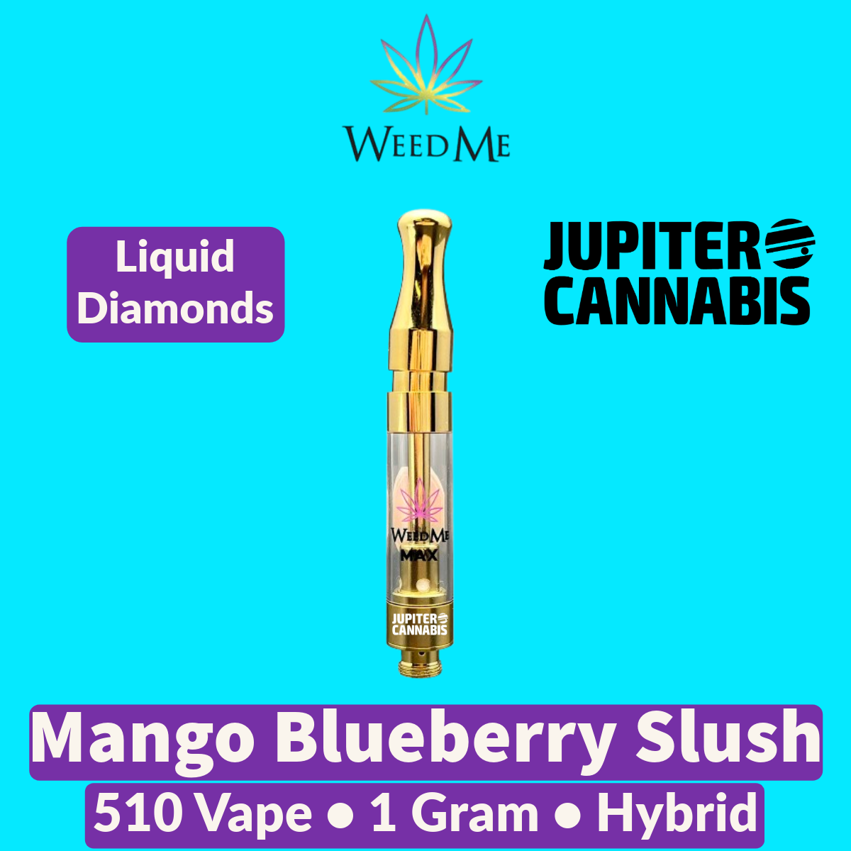 Weed Me Max Mango Blueberry Slush Liquid Diamond Vape | Jupiter ...
