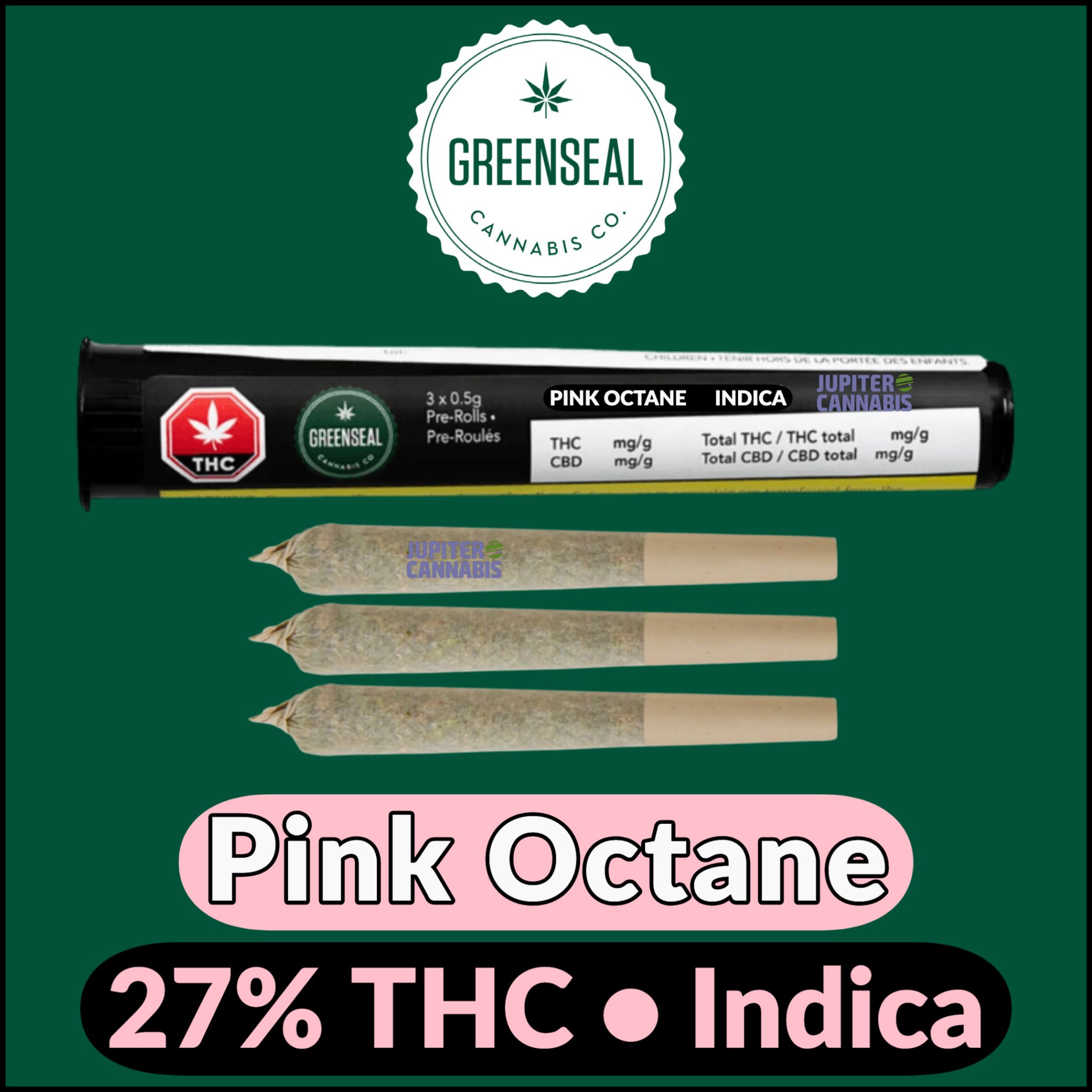 Greenseal Pink Octane 3 Pack | Jupiter Cannabis Winnipeg