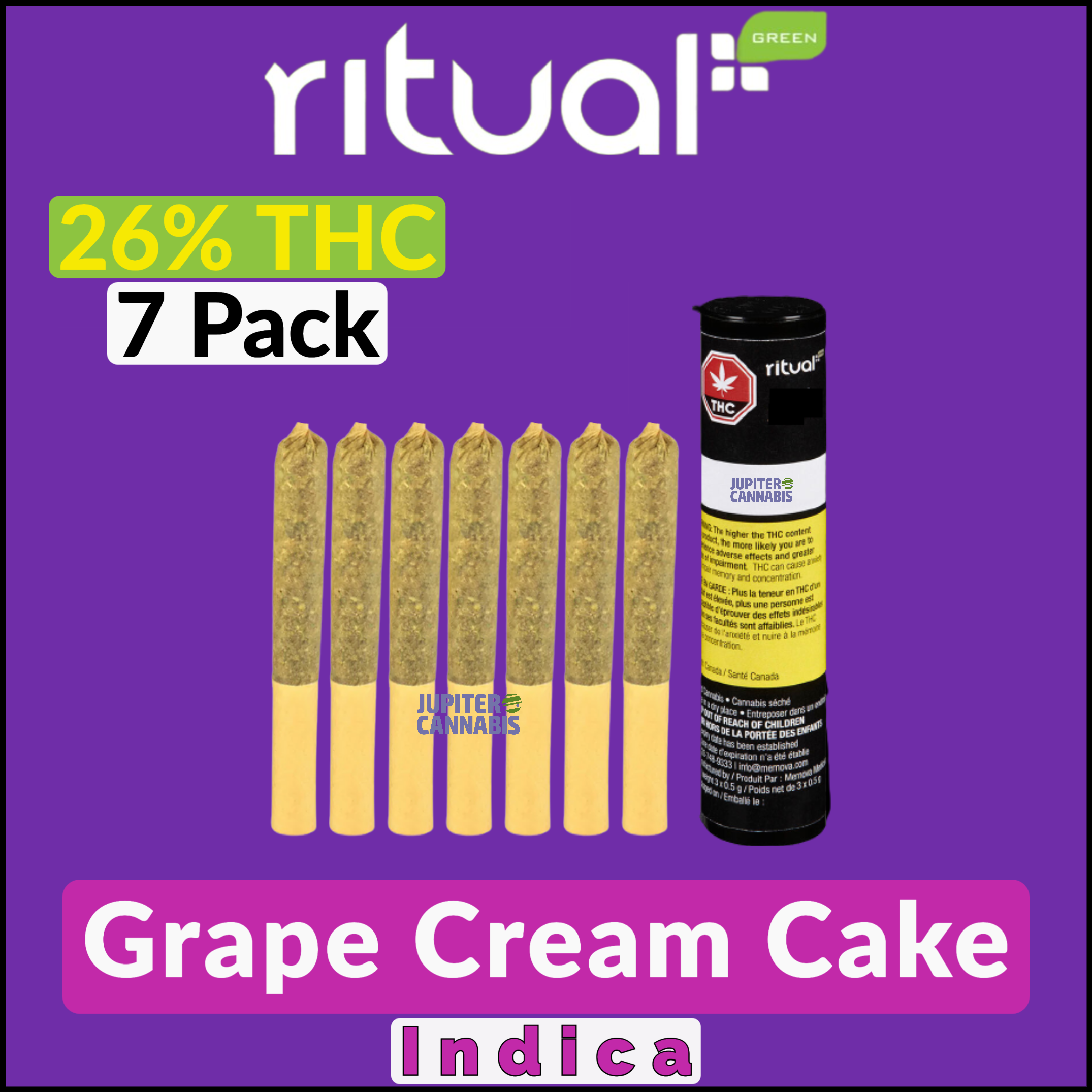 Ritual Sticks Grape Cream Cake 7 Pack | Jupiter Cannabis Winnipeg
