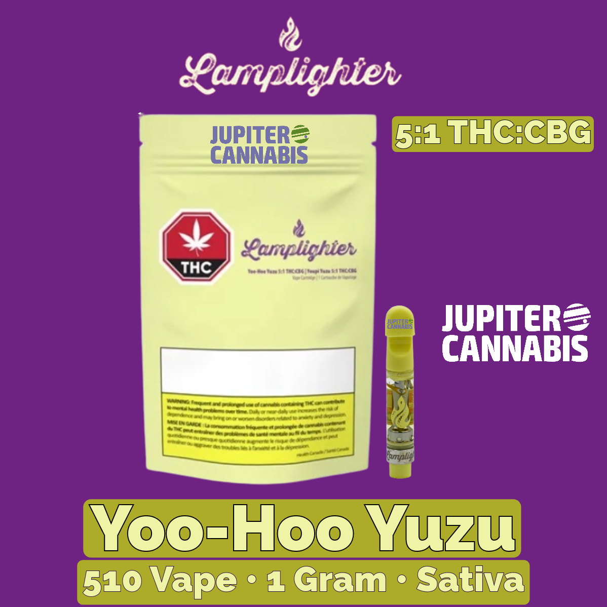 Lamplighter 5:1 THC:CBG Vape | Jupiter Cannabis Winnipeg