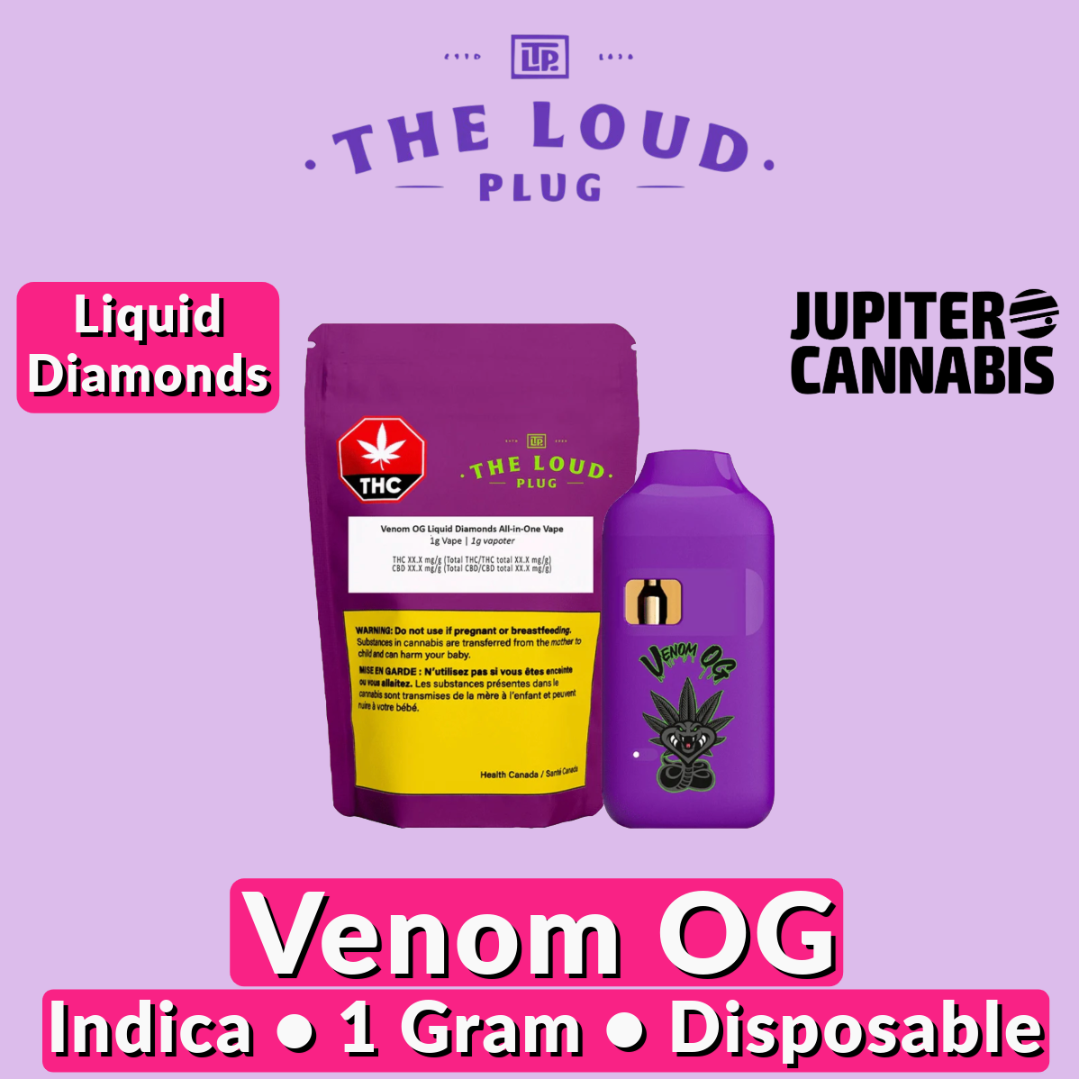 The Loud Plug Venom OG Diamonds Disposable Vape | Jupiter Cannabis Winnipeg