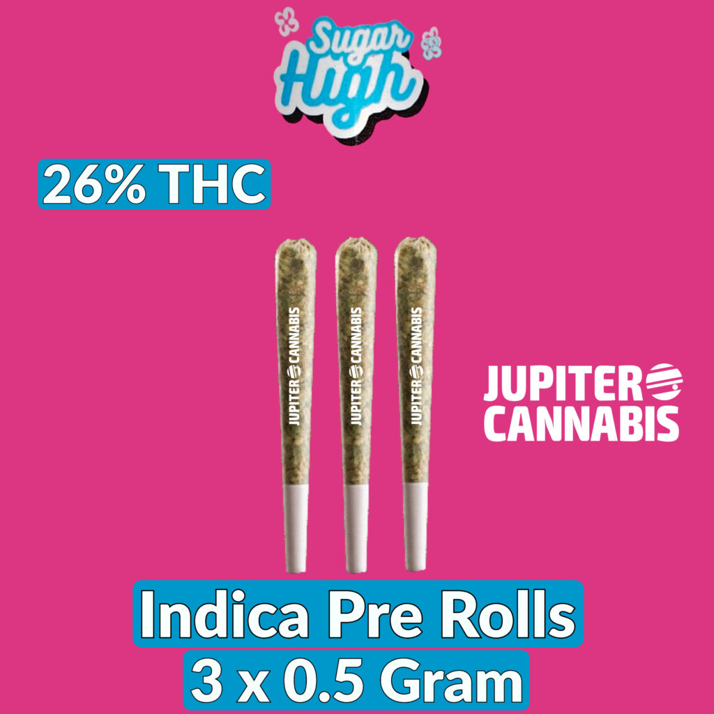 Sugar High Indica Pre-Rolls 3 Pack | Jupiter Cannabis Winnipeg