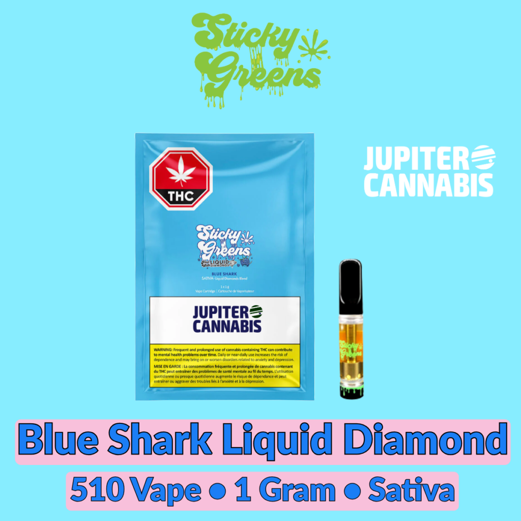 Sticky Greens Blue Shark Liquid Diamonds Vape | Jupiter Cannabis Winnipeg